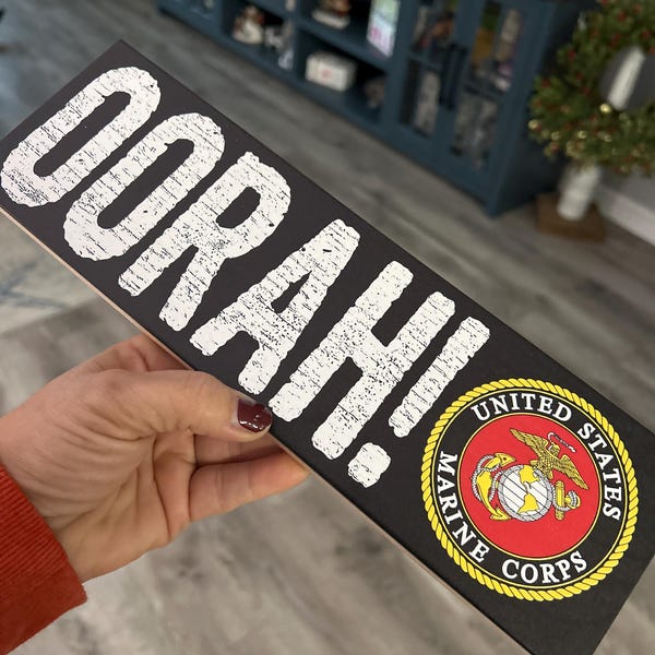 USMC OORAH! Wood Sign – Officially Licensed Marine Corps Wall Art ...