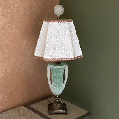Grandma Moses Bridge Lamp Shade Lampshade Threads Onto Floor - Etsy