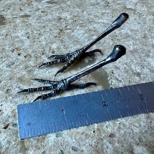Woodland Crow/blackbird Bronze or Silver Metal Bird Feet Sculptural by ...