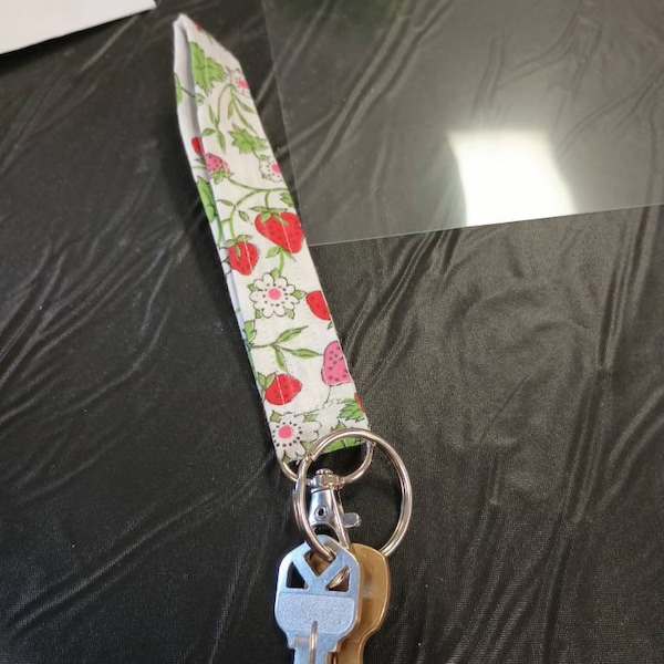 Long Handmade Wristlet Lanyard Keychain Made With Vintage Fabrics With ...