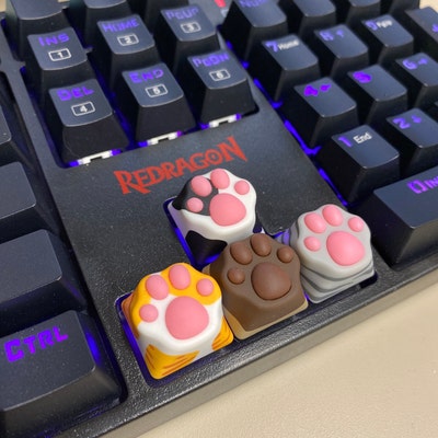 Kitten Paw Multi-color ABS & Silicon Artisan Keycap Mechanical Keyboard ...