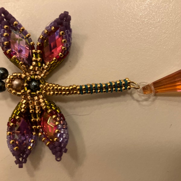 Dragonfly Pendant Beading Tutorial, Pattern by Ezartesa - Etsy