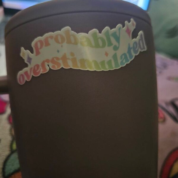 Probably Overstimulated Waterproof Retro Sticker - Etsy
