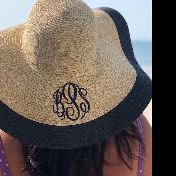 Personalized Beach Hat Custom Monogram Sun Hat Womens Tropical Getaway ...