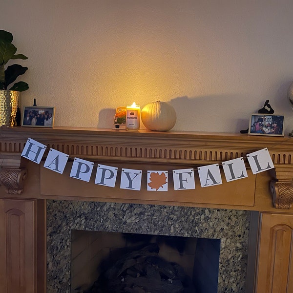 Happy Fall Banner, Fall Decor, Fall Banner, Rustic Fall Sign ...