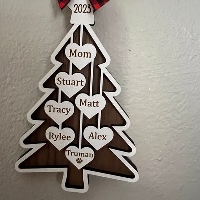 Personalized Family Christmas Tree Ornament 2024, With Family Member ...