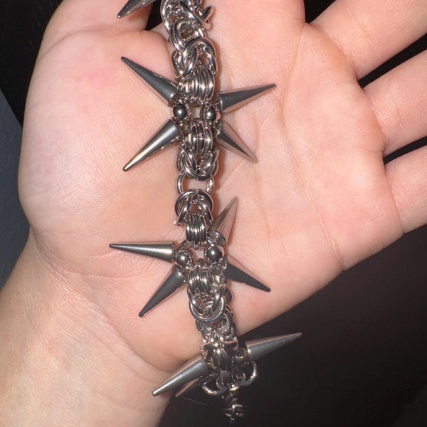 PIERCED 2 - Stainless Steel Chainmaille Choker Necklace Goth ...