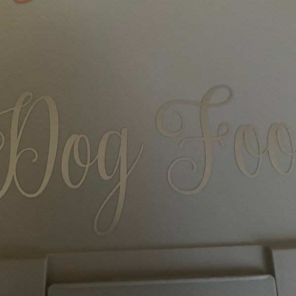 Dog Food Vinyl Sticker - Kitchen Pantry Organization Label - Die Cut ...