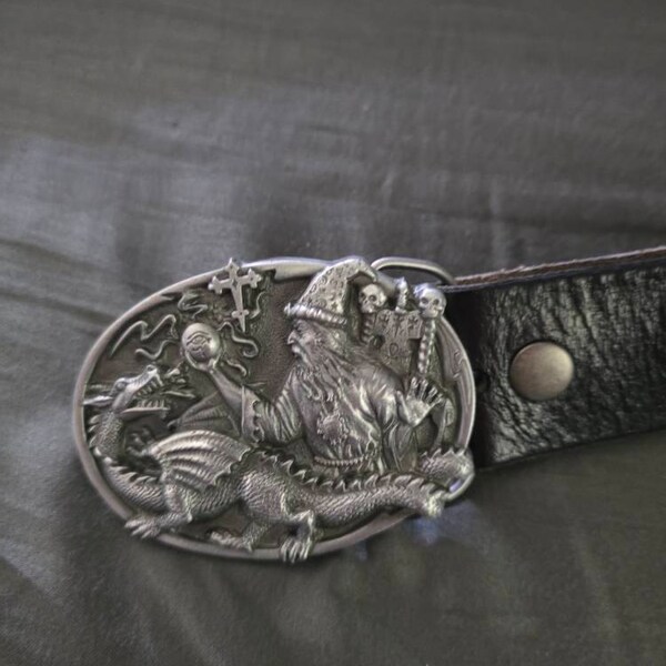 Wizard Dragon Orb Staff Fantasy Magic Scene Belt Buckle - Etsy