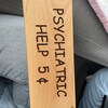 Psychiatric Help 5 Cents, Wooden Block Sign, Lucy Sign, Charlie Brown ...