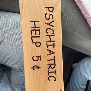 Psychiatric Help 5 Cents, Wooden Block Sign, Lucy Sign, Charlie Brown ...