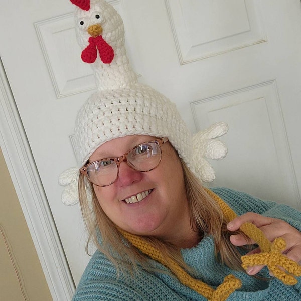 Crochet Pattern Chicken Hat/ Chicken Hat Pattern/ Spring Chicken Hat ...