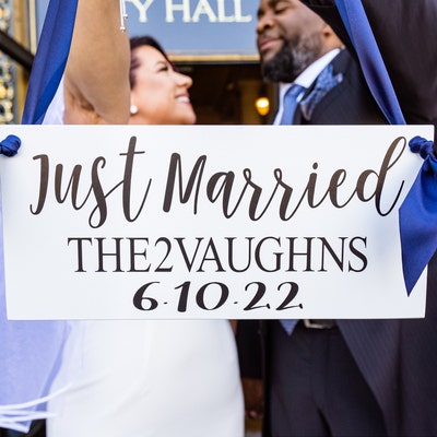 Just Married Sign-wedding Just Married Sign-rustic Just Married Sign ...