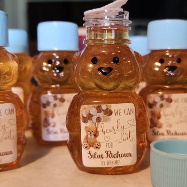 100 Mini Honey Bears Custom, Pure Raw FL Honey, Wedding, Bridal, Baby ...