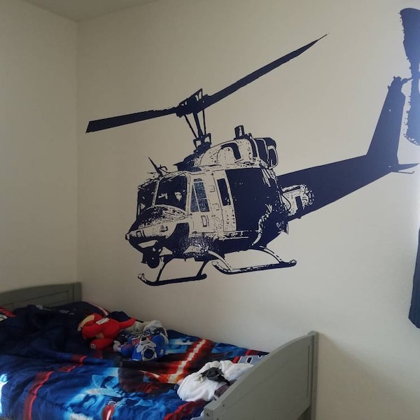 Military Huey Helicopter Wall Decal Sticker. Gift for Veteran. Navy ...