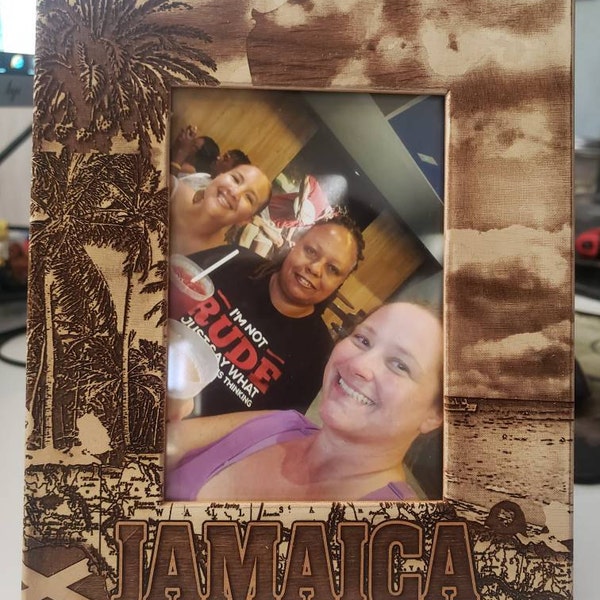 Jamaica Laser Engraved Wood Picture Frame - Etsy