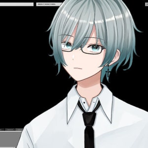 Male Vtuber Model ORIGINAL DATA PSD 8 Expressions, Glasses, Hair Color ...