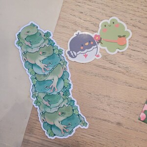 Frog Stack Bookmark Frog Art Cute Bookmark Laminated Cottagecore Book ...