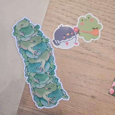 Frog Stack Bookmark Frog Art Cute Bookmark Laminated Cottagecore Book ...