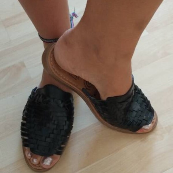 AZTEC Calendar Leather Huarache Sandals. Mexican Shoes. Traditional ...