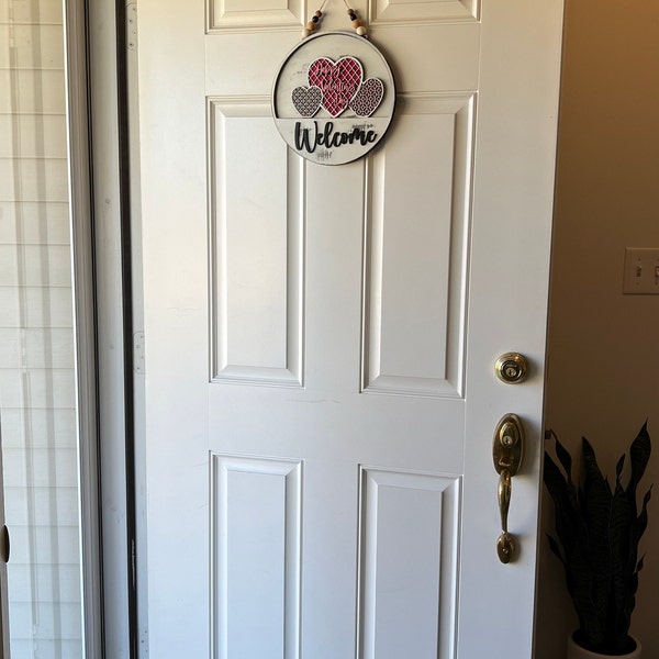 Welcome Sign With Interchangeable Inserts, Front Door Decor, 11 Inch ...