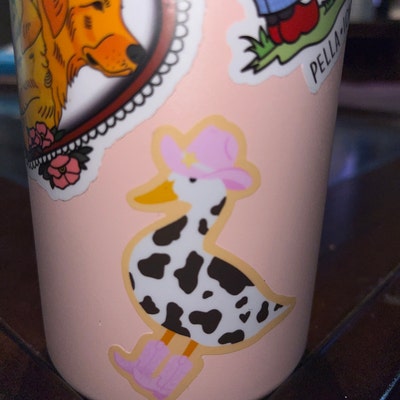 Pink Cowgirl Duck Sticker - Etsy