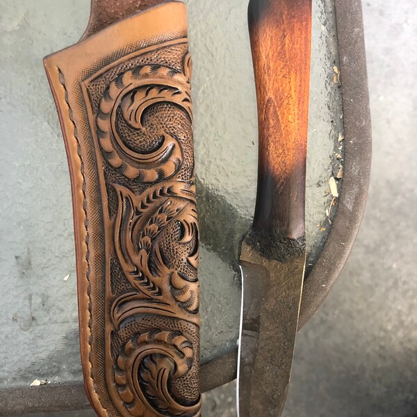 Handmade Knife, Mountain Man Frontier Sheath, Forged Knife, Bushcraft ...