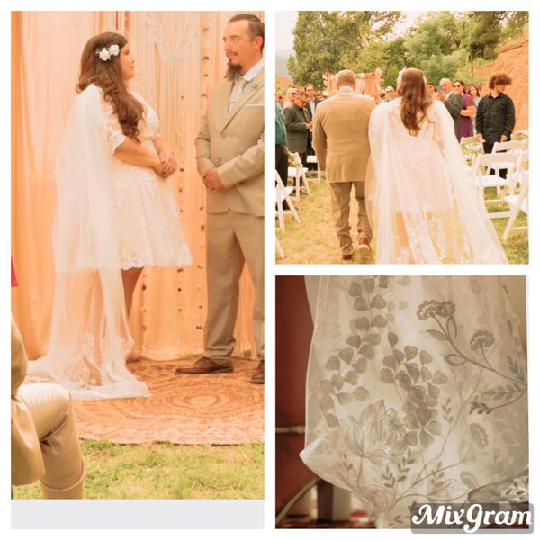 Scallop Cut Veil Flower, Mermaid Tail Bridal Veil, Veil Wedding ...