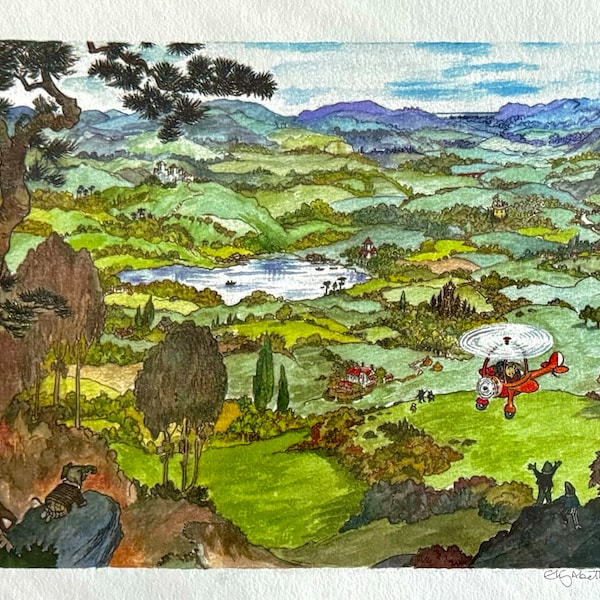 Rupert Bear Watercolour Print by Artist Elizabeth Weatherley - Rupert ...