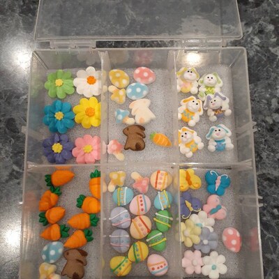 Easter Edible Icing Deco Set With Case / Easter Sugars / Easter Bunny ...