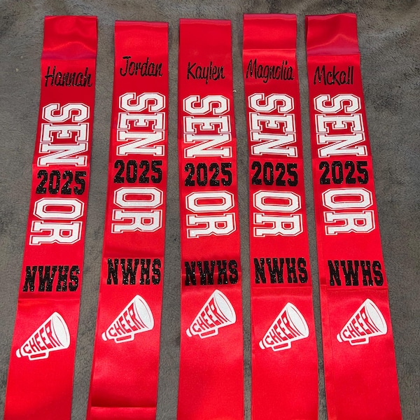Cheer Senior 2026 Sash - Senior Night Sash - Senior Sash Cheerleader ...