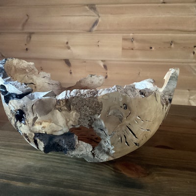Farmhouse Wooden Decor, Natural Wood Home Gift, Rustic Vase, Handmade ...