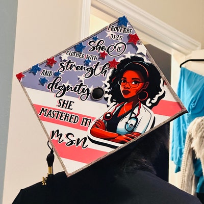 Master Social Worker Graduation Cap Topper, Customized Social Work Grad ...