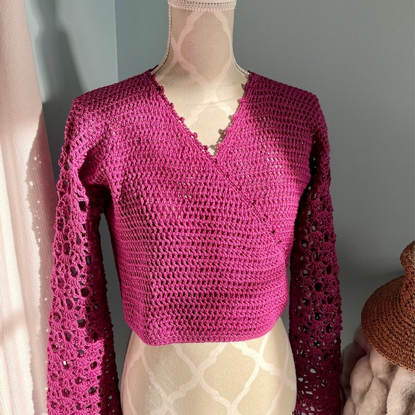 CROCHET PATTERN & VIDEO/ Crossover Wrap Cardigan, Sandy Sea Shells Wrap ...