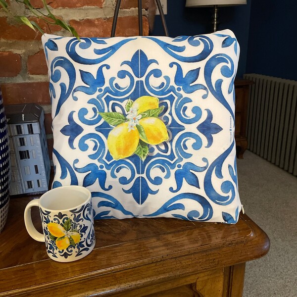 Apron AMALFI TILES , Amalfi Coast Inspired, Italian Tiles, Majolica ...