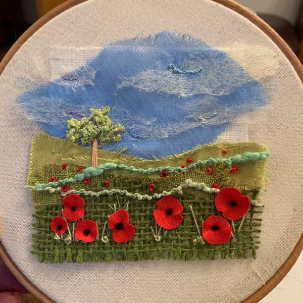 Mini Textile Landscape Poppy Meadow Kit - Etsy