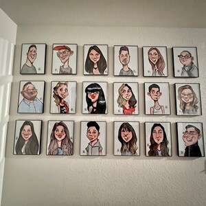1 Face Color Caricature Portrait - Etsy