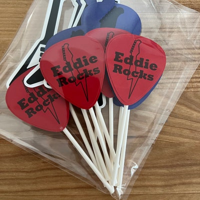 Rock N' Roll Cupcake Toppers Set of 12, Rock Star 1st Birthday Party ...