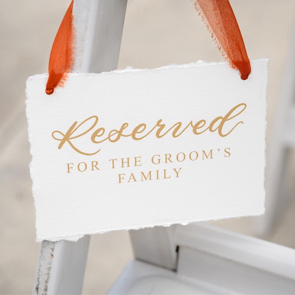 Reserved Row Sign, Wedding Reserved Sign, 5x7 Wedding Reception Sign ...