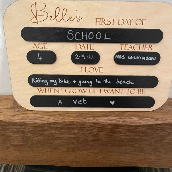 First Day of School Sign - Chalkboard - 1st Day of School Wooden Sign ...