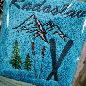 Skiing in Mountains on Holidays Embroidery Design Onni. Machine ...