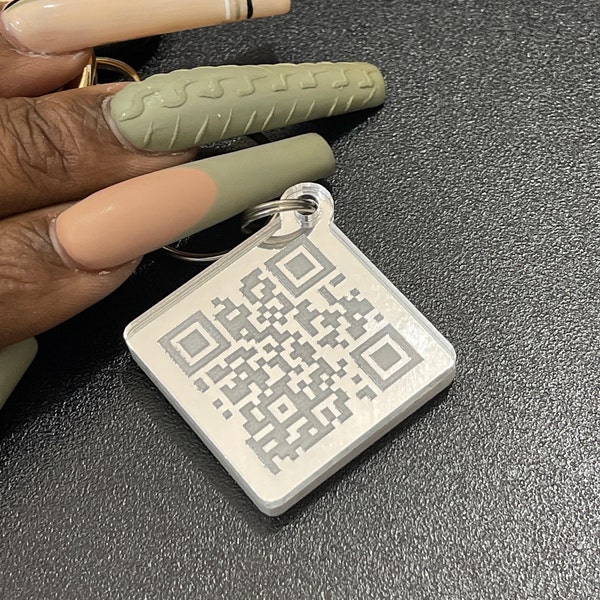 Custom Engraved QR Code Keychain - Gift for Boyfriend, Girlfriend ...