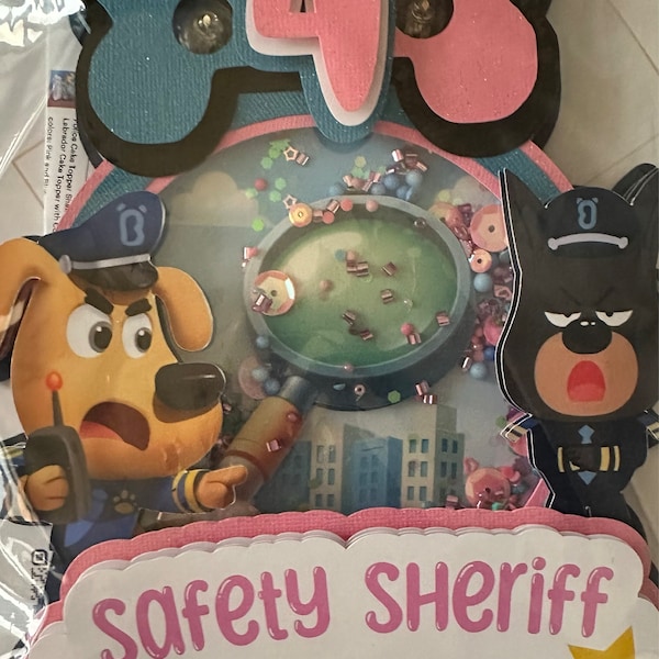 Police Dog Cake Topper Shaker With Light: Personalized Birthday Decor ...