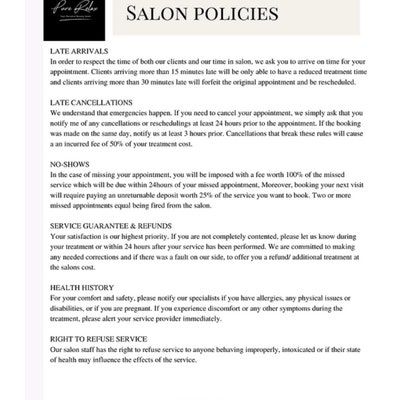 Salon Client Sign-in Sheet Template, Editable Spa and Office Client ...