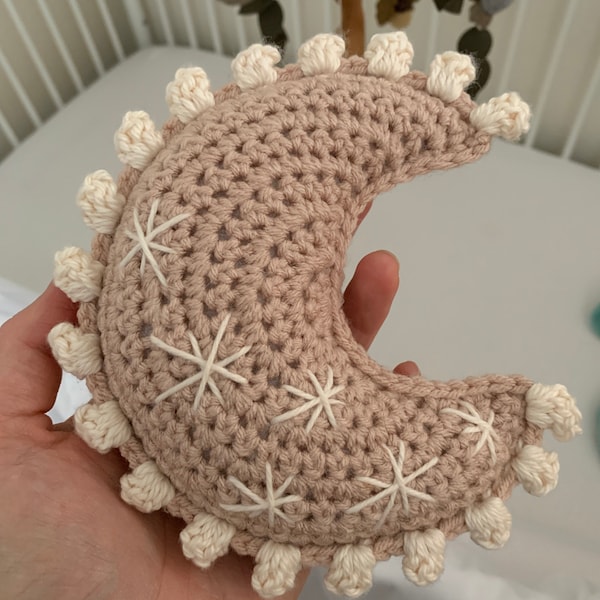 Moon Rattle / Crescent Moon Rattle / Crochet Baby Rattle / Crochet Baby ...