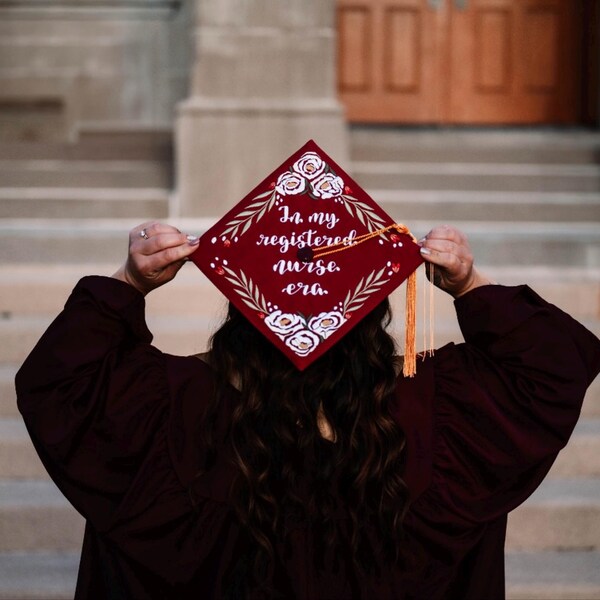 Embroidered Bouquet Grad Cap Topper | Grad Cap Decoration Topper ...