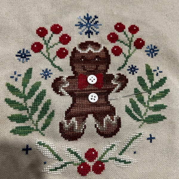 Gingerbread Man Cross Stitch Pattern Winter Cross Stitch Christmas ...