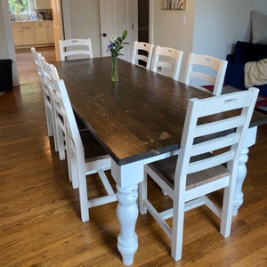 Long Farmhouse Table Large Farmhouse Table Rustic Kitchen | Etsy