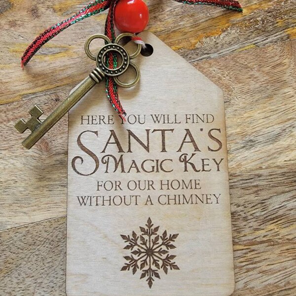 Santa's Magic Key SVG | Laser Cut File, Christmas Tag - Etsy