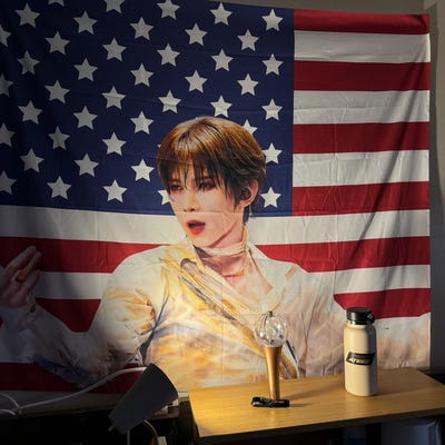 Seventeen Minghao The8 American Flag Banner, SVT The8 Photo Tapestry ...